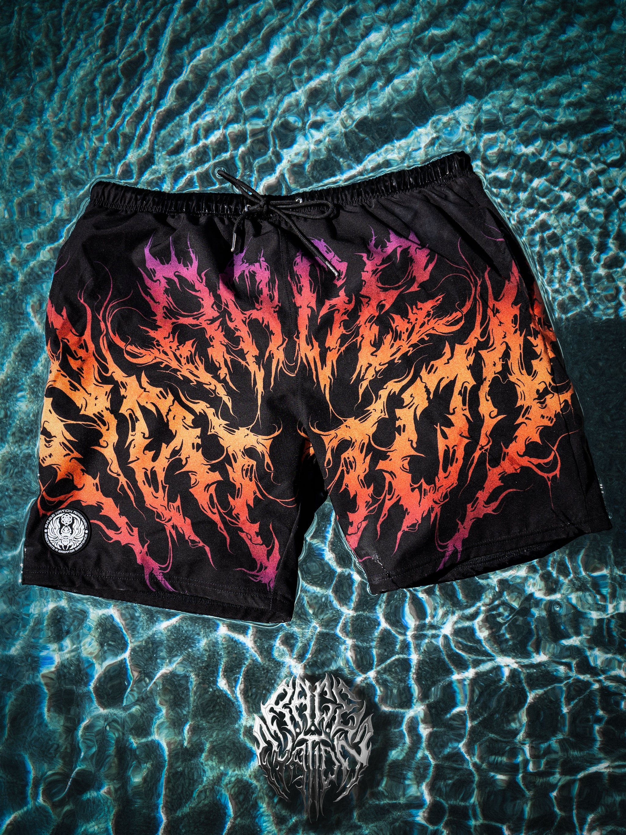 RAGECORE V3 Textured Sunset Gradient Swim Shorts
